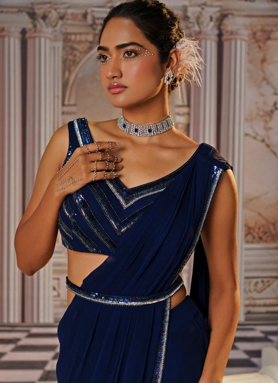 Latest Organza Saree Blouse Designs | Blouse Ideas for saree