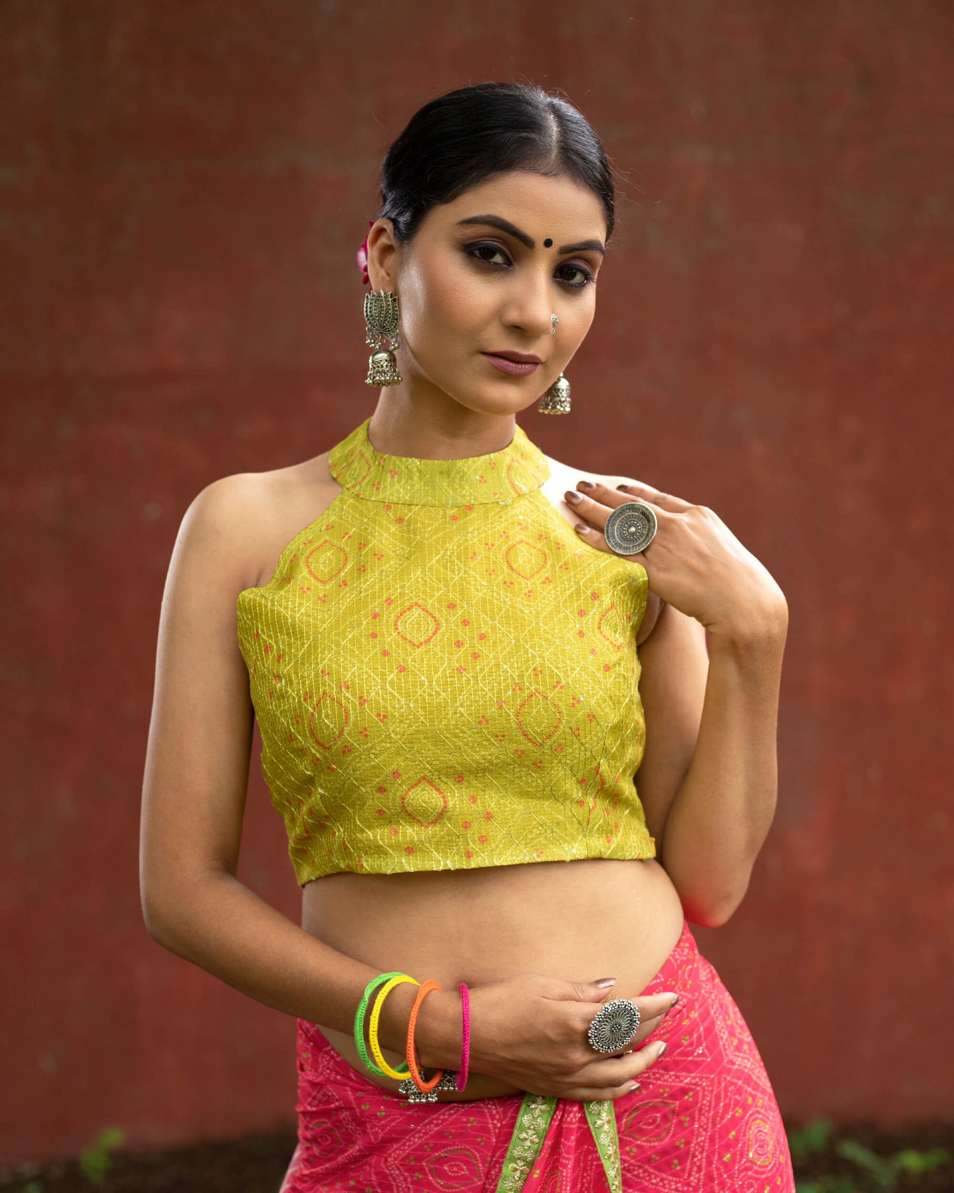 8+ Trendy Bandhani Saree Blouse Designs ideas for saree