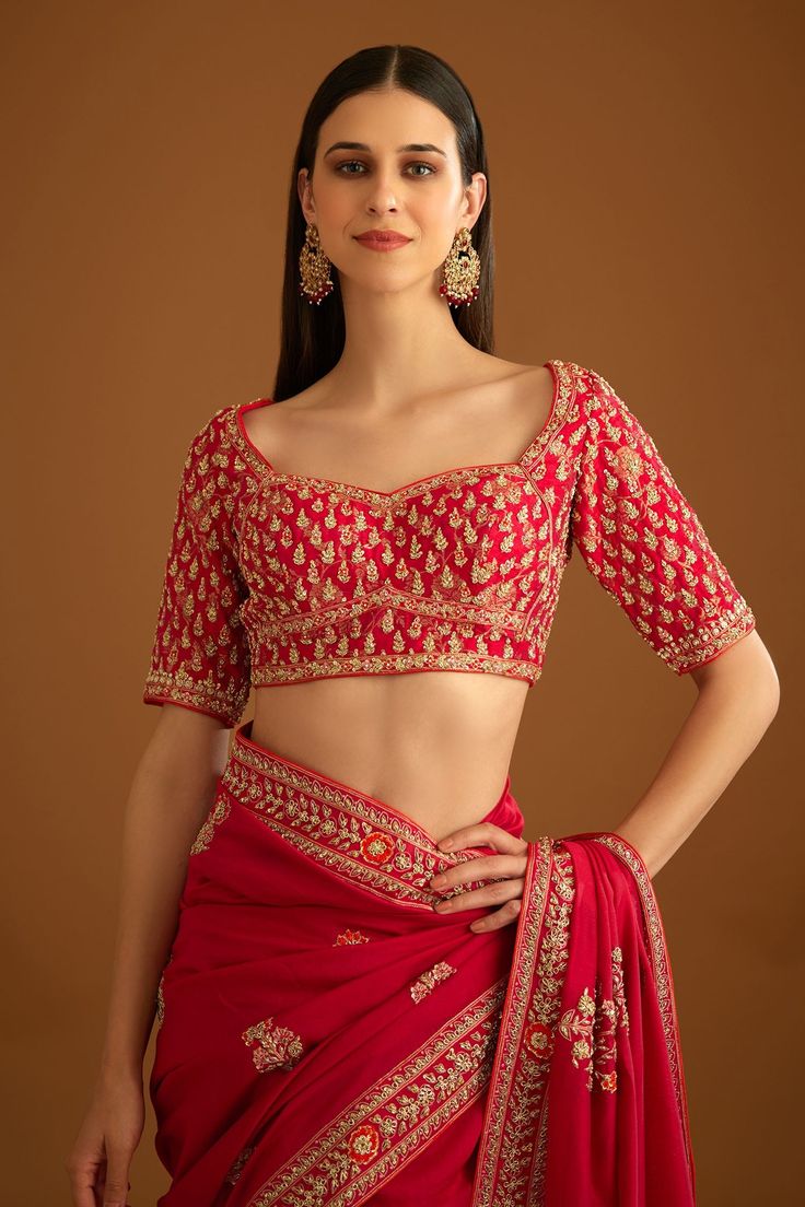 Latest Organza Saree Blouse Designs | Blouse Ideas for saree